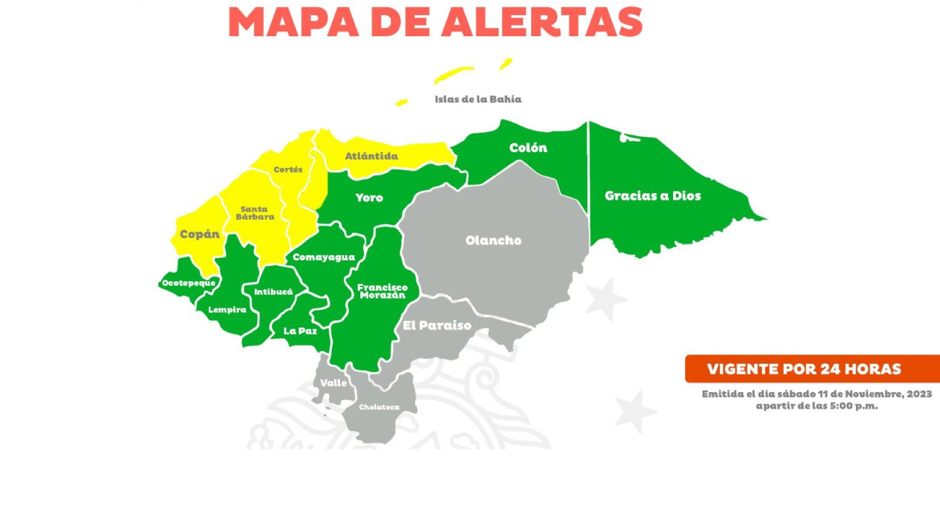 Copeco extiende alertas en el territorio hondureño debido a las ...